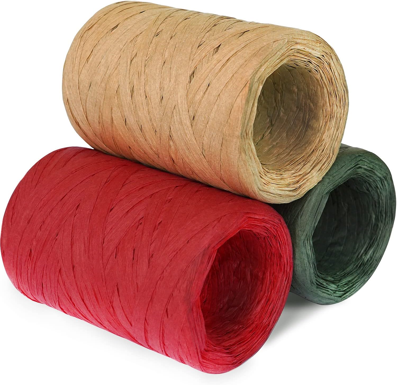 Amazon.com: 218 Yards Red Raffia Ribbon for Gift – 360 Feet Roll Paper ...