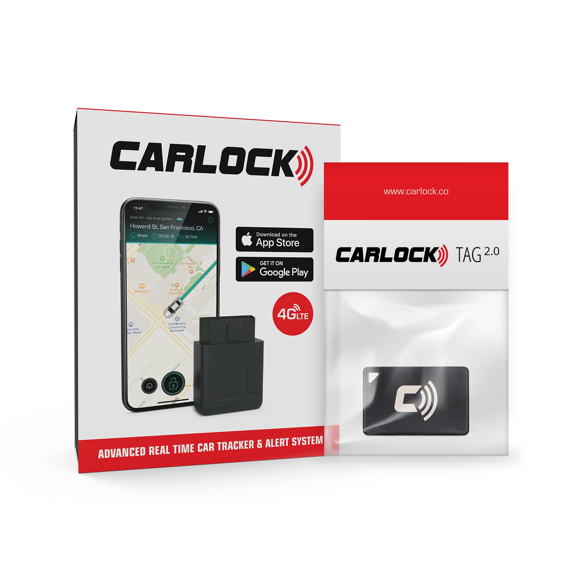 Amazon.com: CARLOCK OBD2 Anti Theft Car Device + Bluetooth Tag 2.0 ...