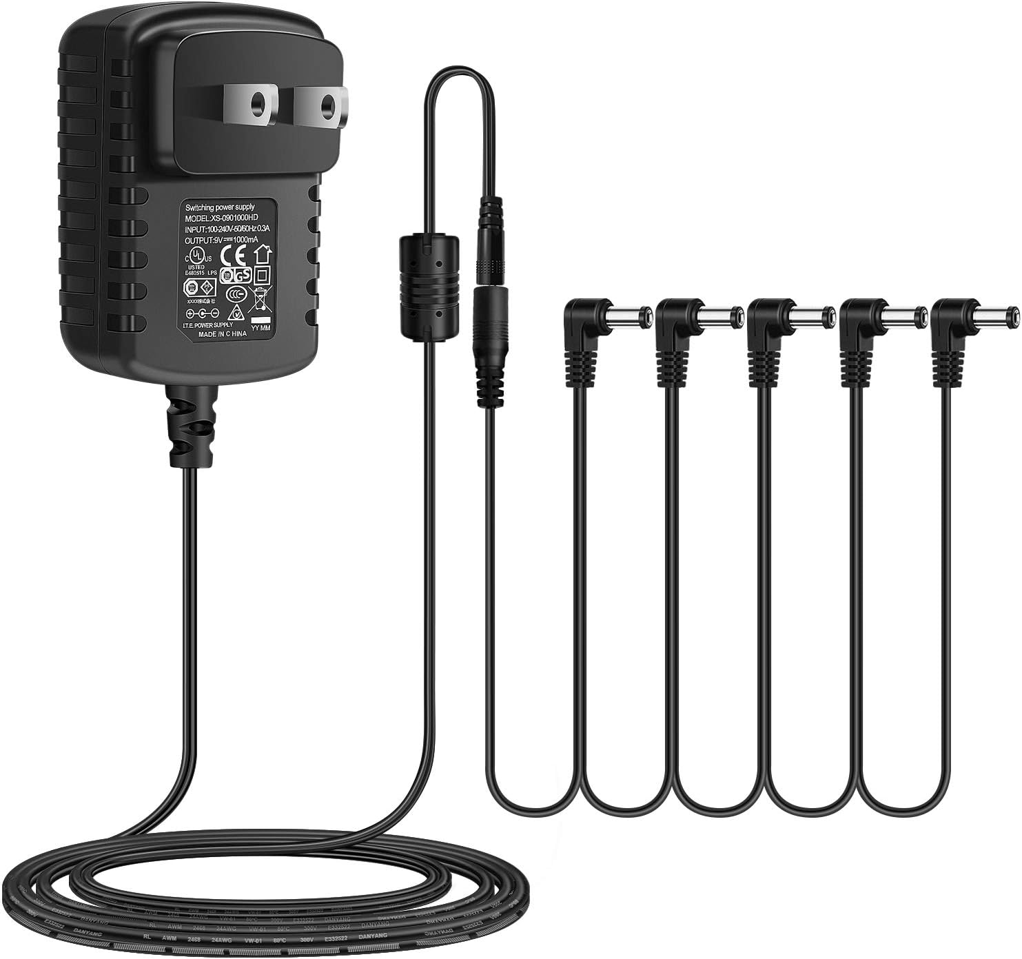 Amazon.com: Donner DPA-1 Guitar Pedal Power Supply Adapter 9V DC 1A Tip ...