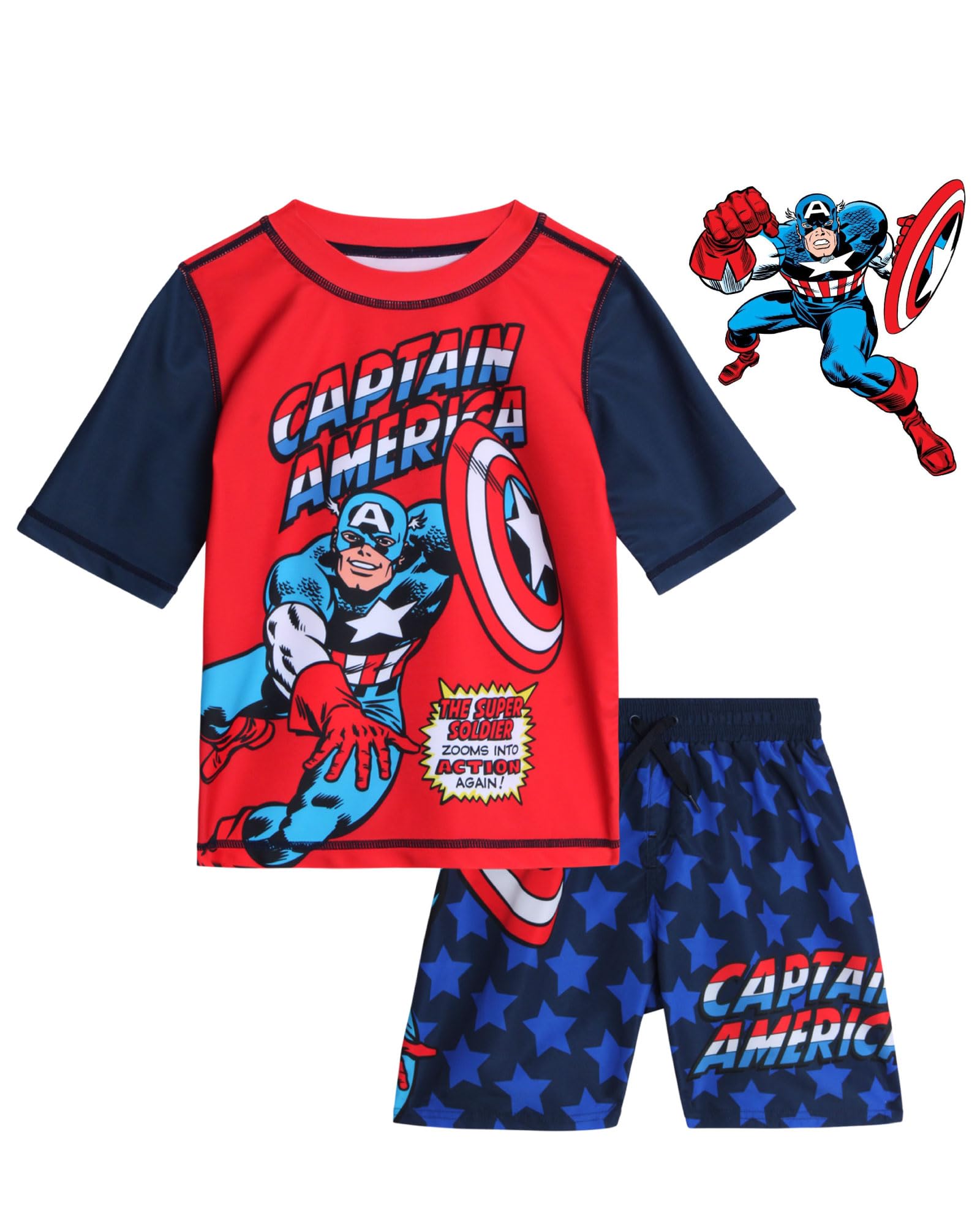 Snapklik.com : Marvel Boys Rash Guard Set - UPF 50 Avengers Short ...