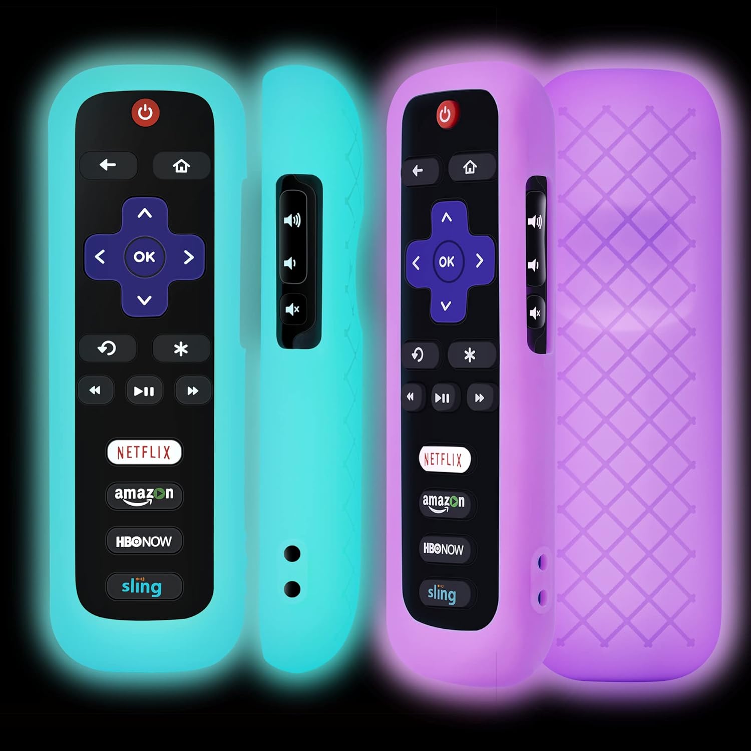 Amazon.com: 2 Pack Remote Cover for Roku TV Remote Control, Battery ...