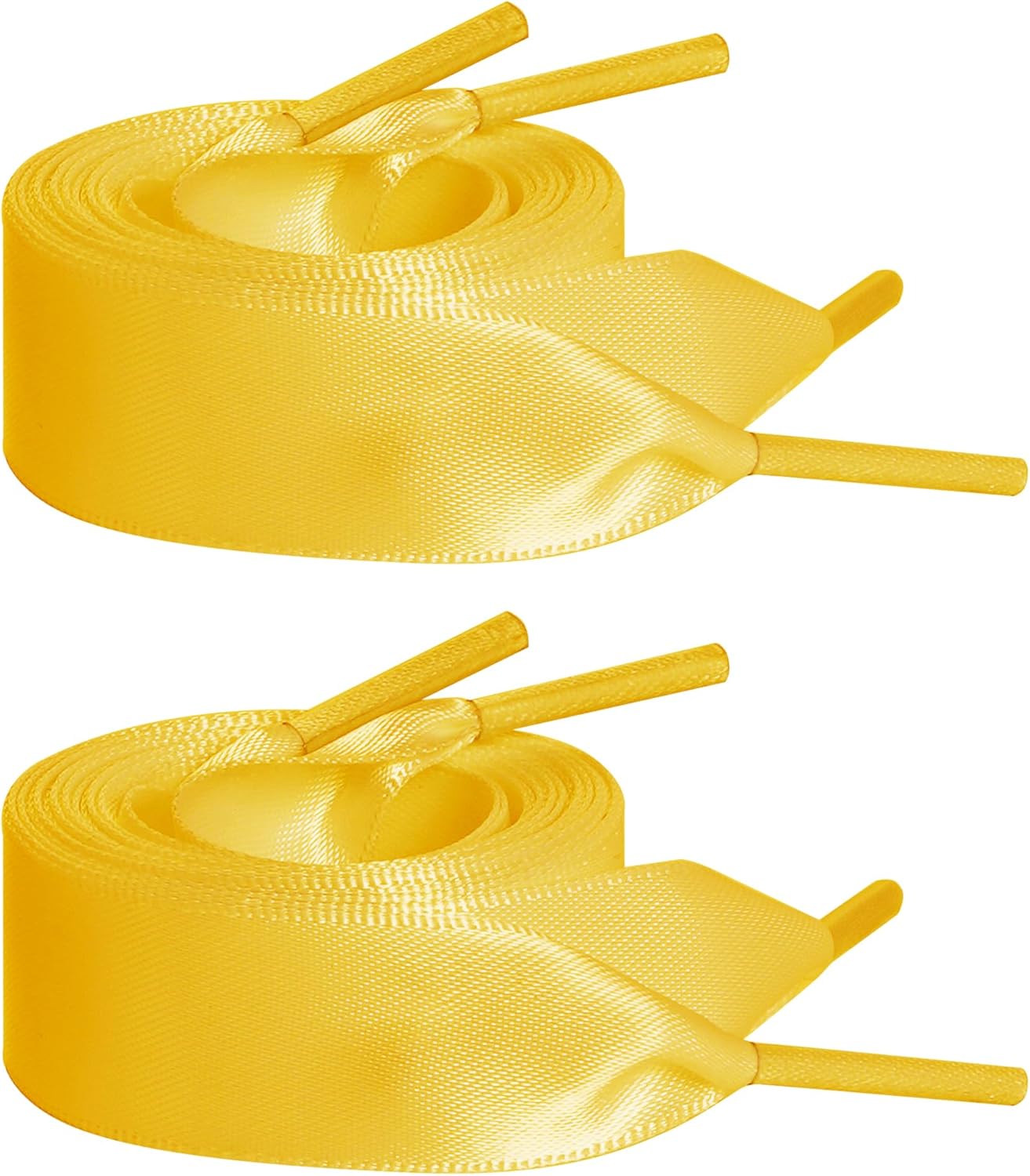 Amazon.com: Marrywindix 2 Pairs 47" Flat Satin Ribbon Shoelaces Yellow ...