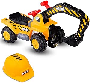 Amazon.com: Costzon Kids Ride On Construction Excavator, Outdoor Digger ...