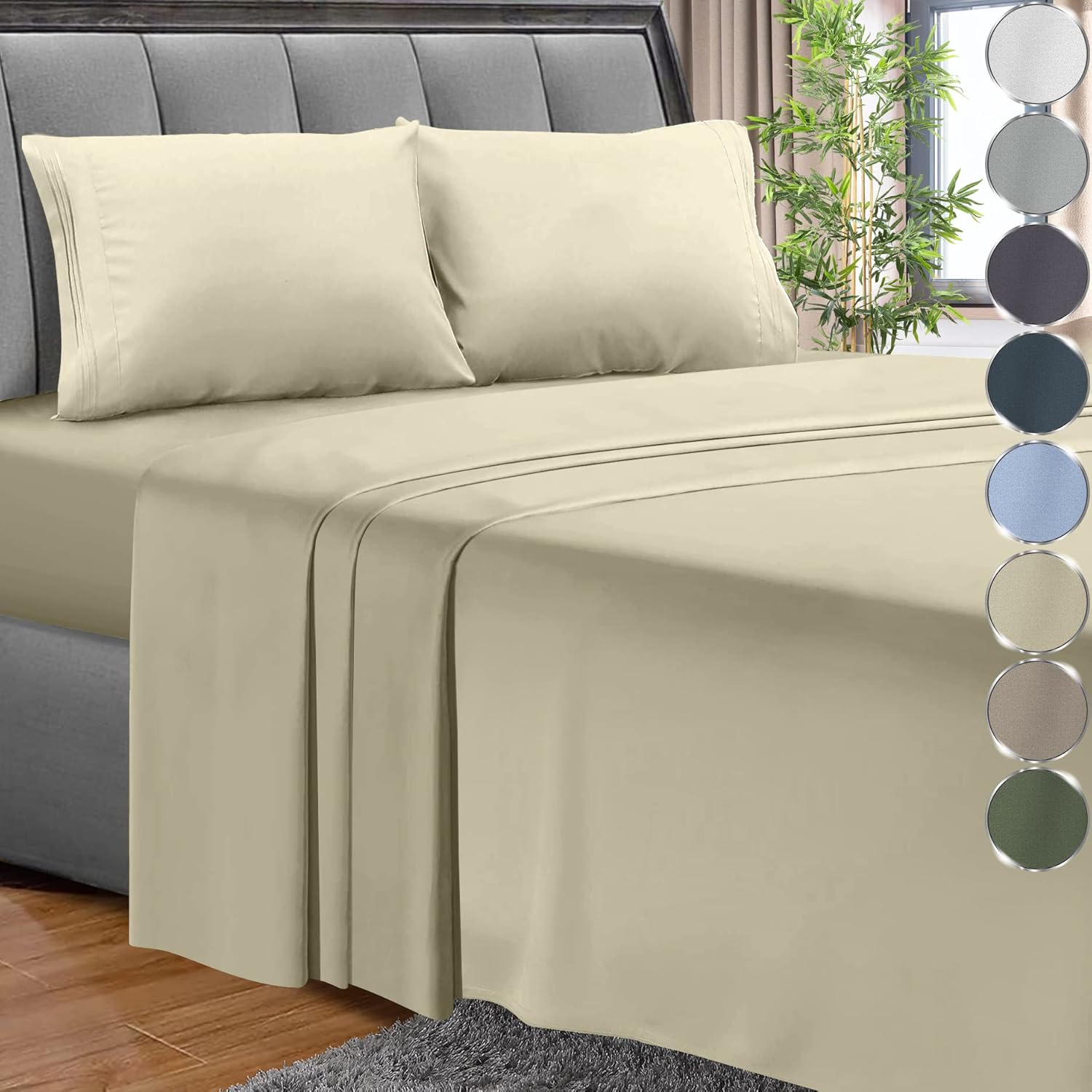 DECOLURE 100% Bamboo Sheets King Set 4 pcs - Luxurious and Smooth ...