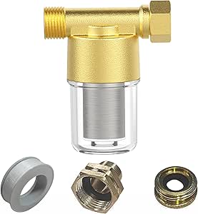 40 Micron Brass Sediment Filter, Inline Spin Down Sediment Water Filter ...