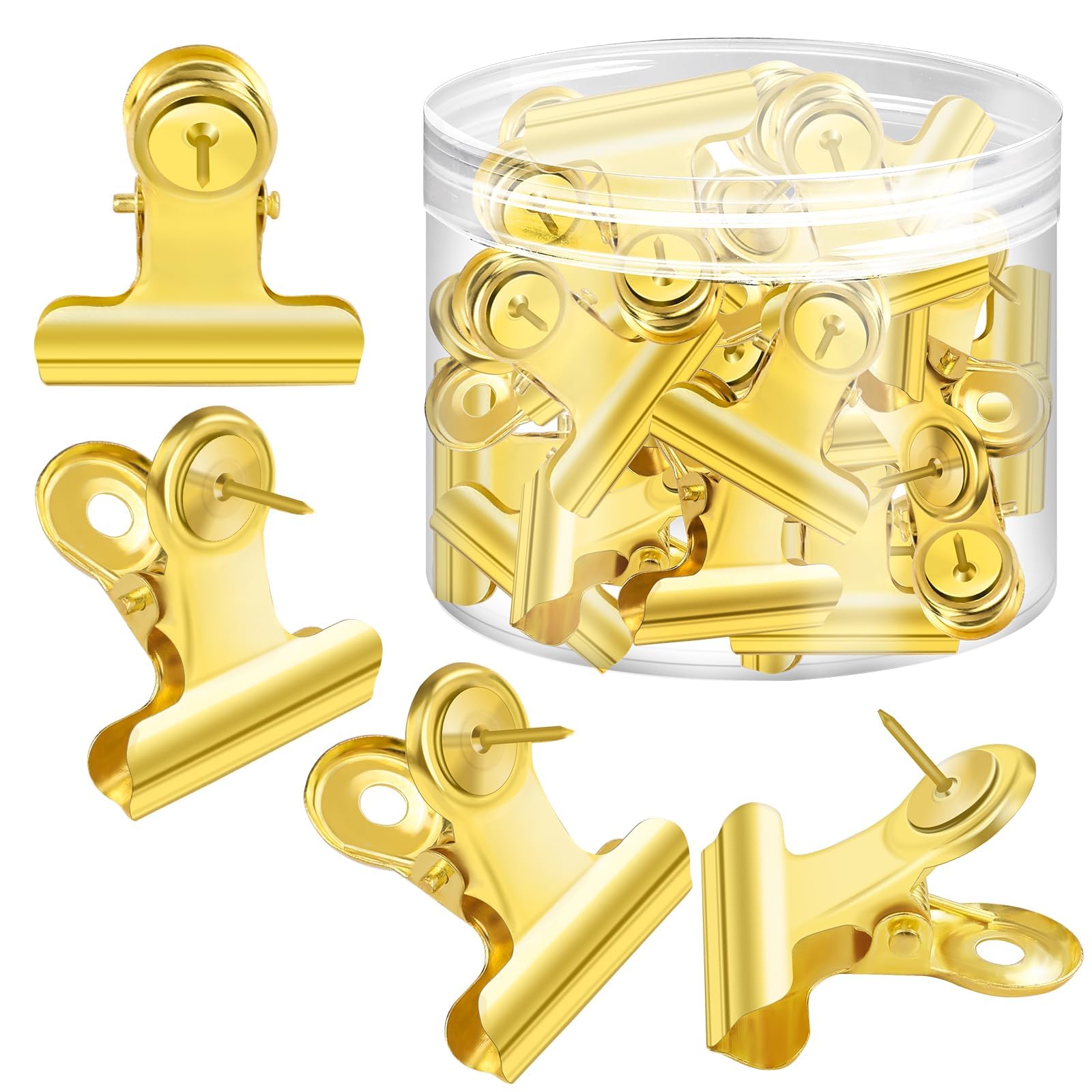 Amazon.com: E BAVITE Push Pins Clips, Gold 30 Pieces Clothes Pushpin ...