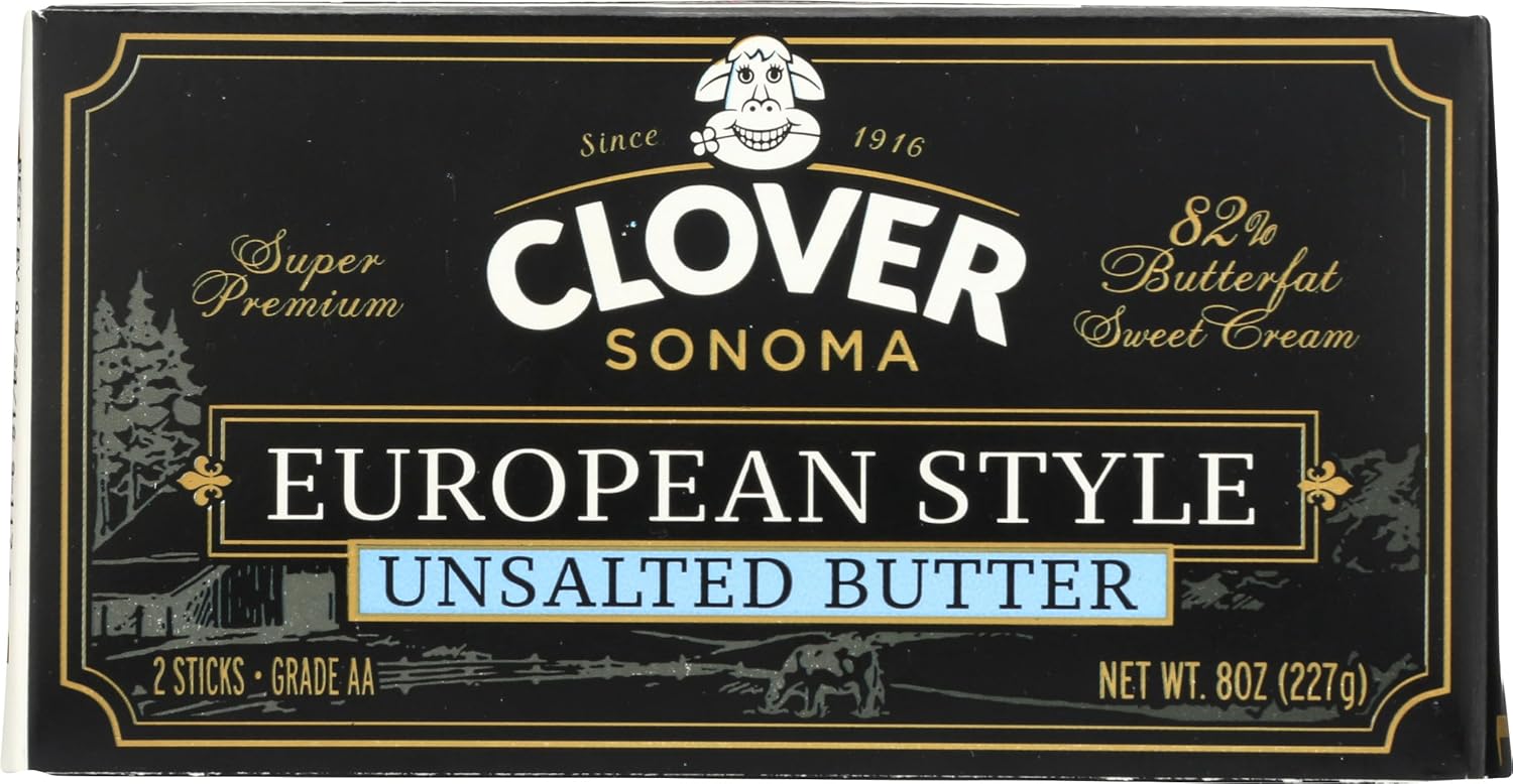 Amazon.com: Clover Sonoma, European Style Unsalted Butter, 0.5 Lb ...