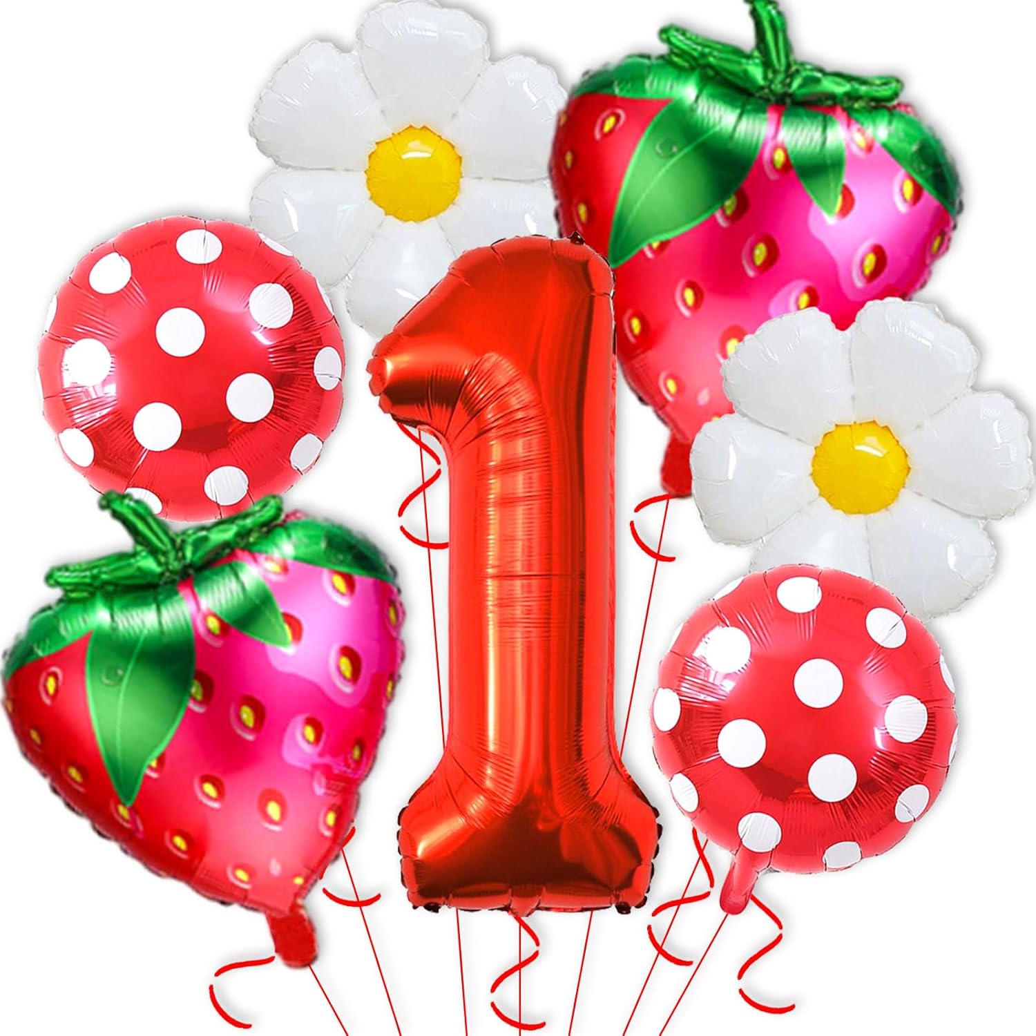 Amazon.com: Strawberry Balloons 1th Birthday Decorations for Girl, 40 ...