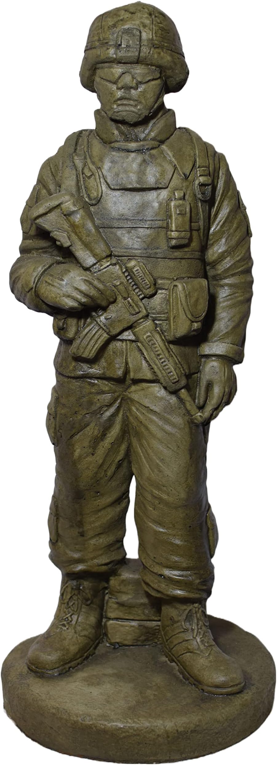 Amazon.com: Solid Rock Stoneworks Standing Soldier Stone Statue 25in ...