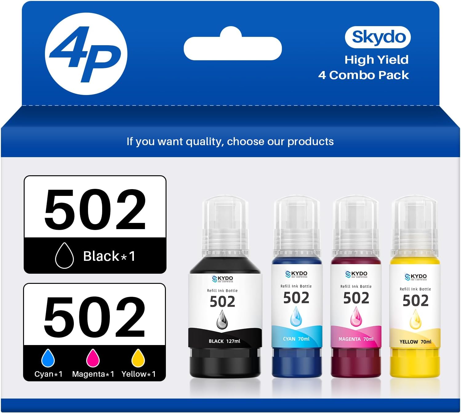 Epson EcoTank 502 Lot de 2 bouteilles d'encre à arrêt automatique : Amazon.ca: Fournitures pour ...