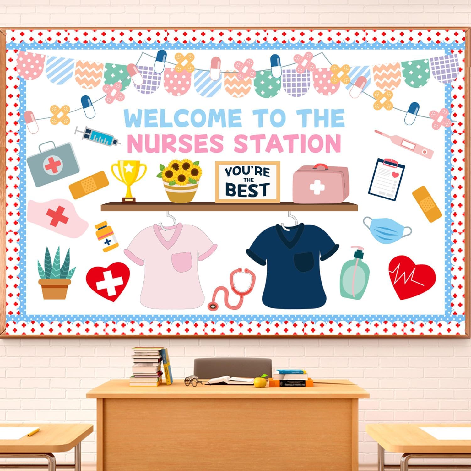 Amazon.com: 79Pcs School Nurse Bulletin Board Decorations Set Welcome ...