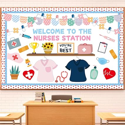 Amazon.com: 79Pcs School Nurse Bulletin Board Decorations Set Welcome ...