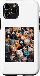 Amazon.com: iPhone 11 Pro Funny Cat many cats Cute Kawaii Cat Cute eyes ...