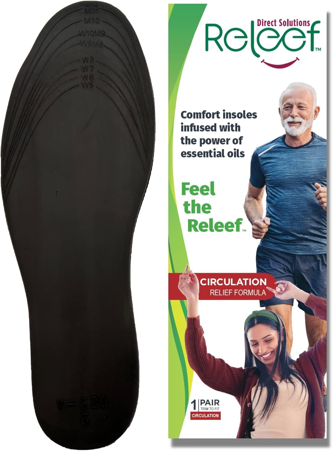 Amazon.com: Releef Direct Solutions Circulation Insoles - Enhanced ...