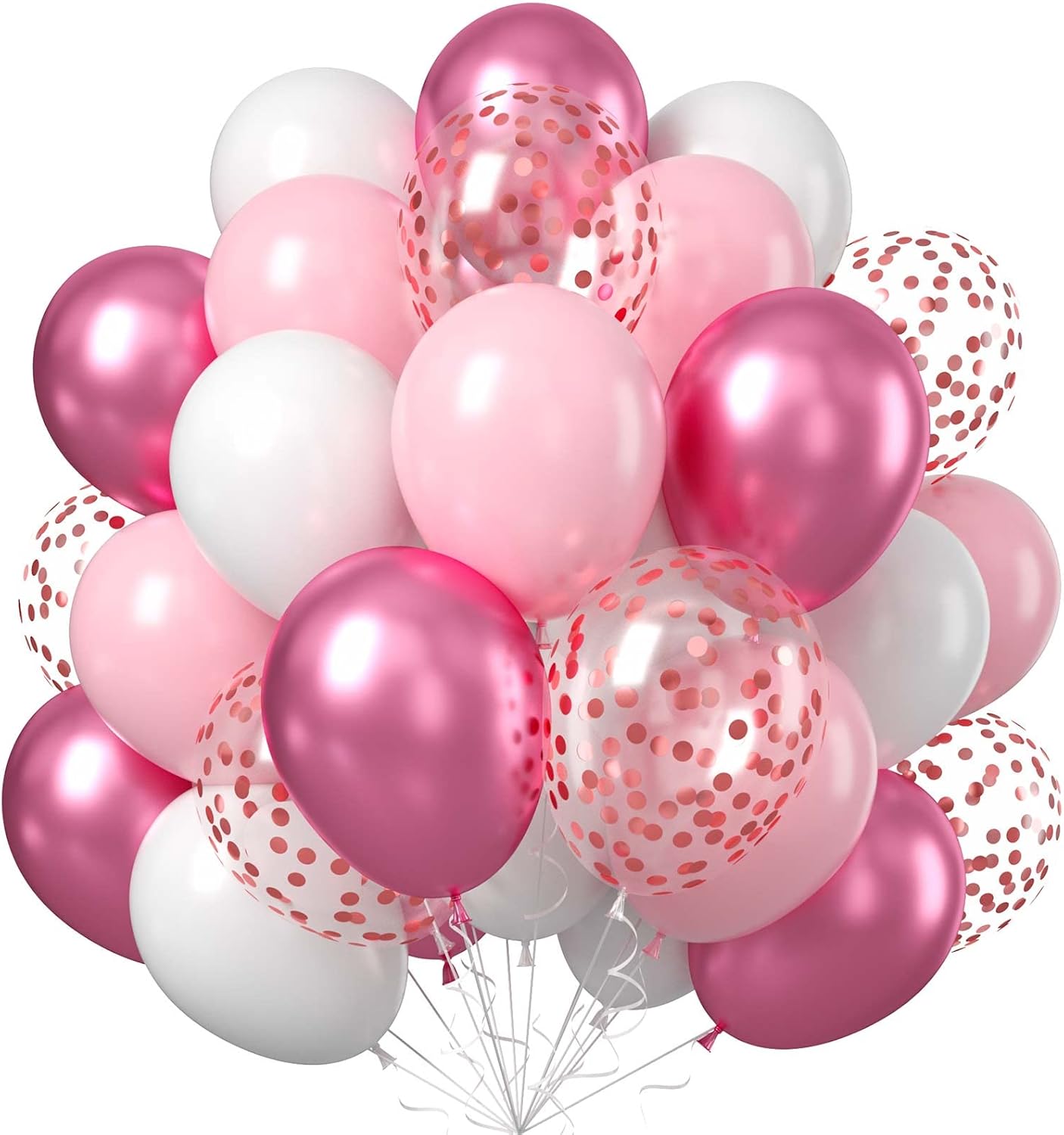 Amazon.com: 60PCS Pink and White Balloons, 12Inch Baby Light Pink White ...