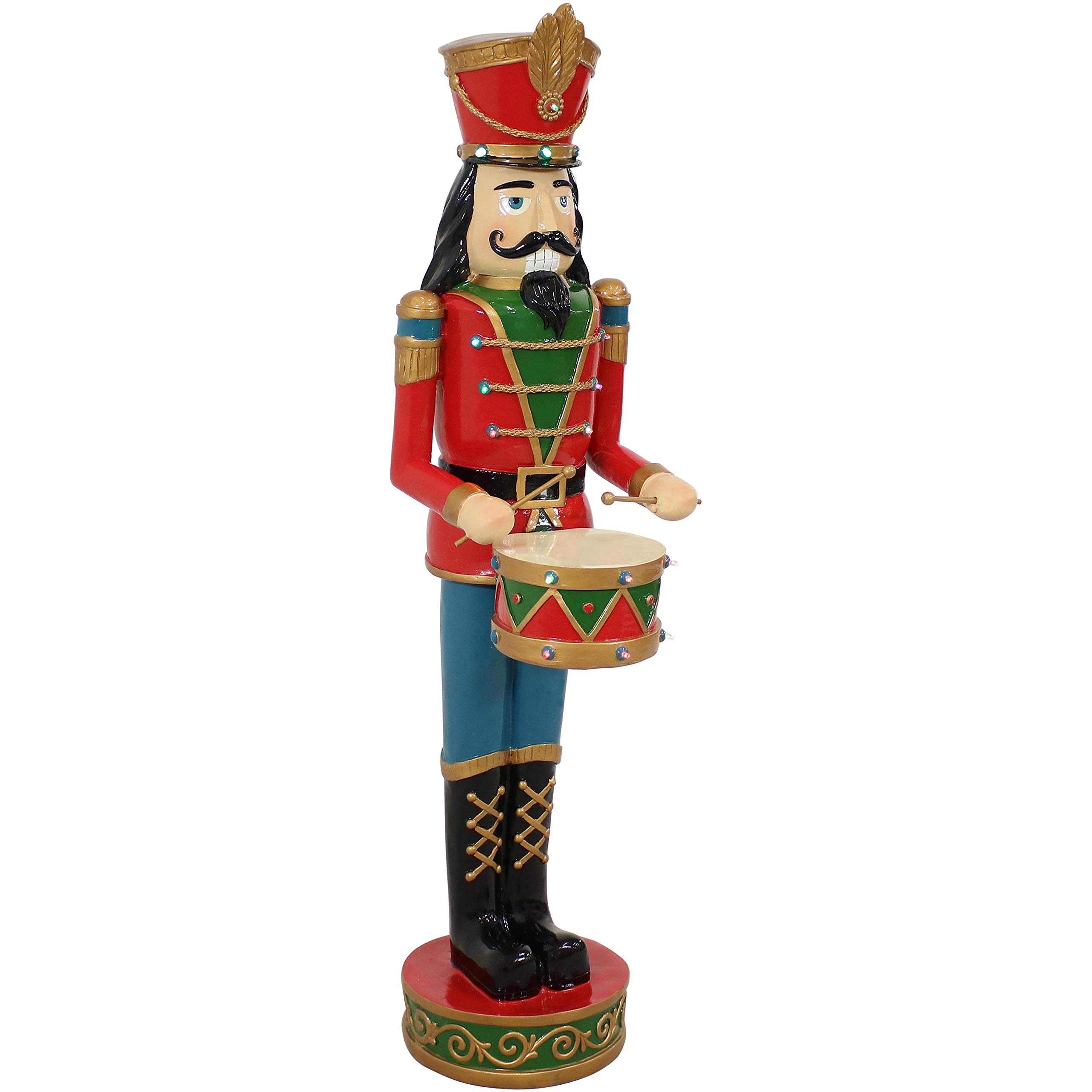 Sunnydaze Klaus The Drummer Nutcracker Indoor Statue with LED Lights ...