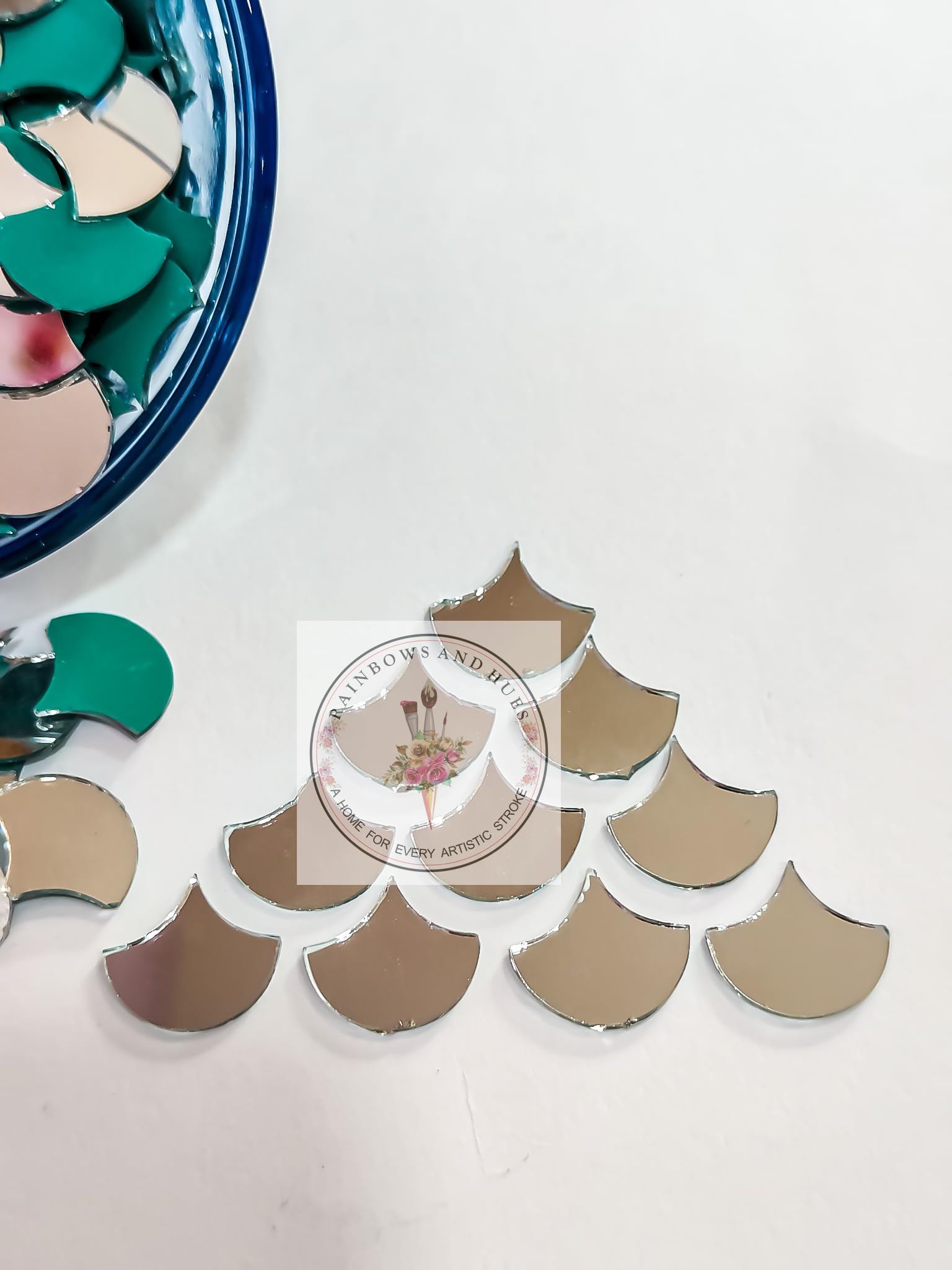 Buy R&H Craft Mirrors Diya Shape, 100 Grams, 340 PcsApprox, for LIPPAN ...