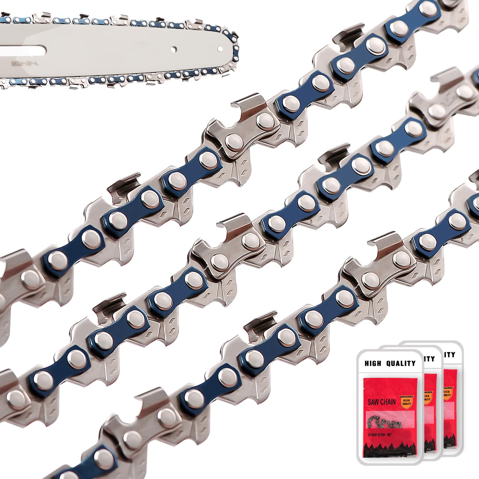 Amazon.com: M.A.K 10 inch Chainsaw Chain 56DL Drive Link, 1/4 LP Pitch ...