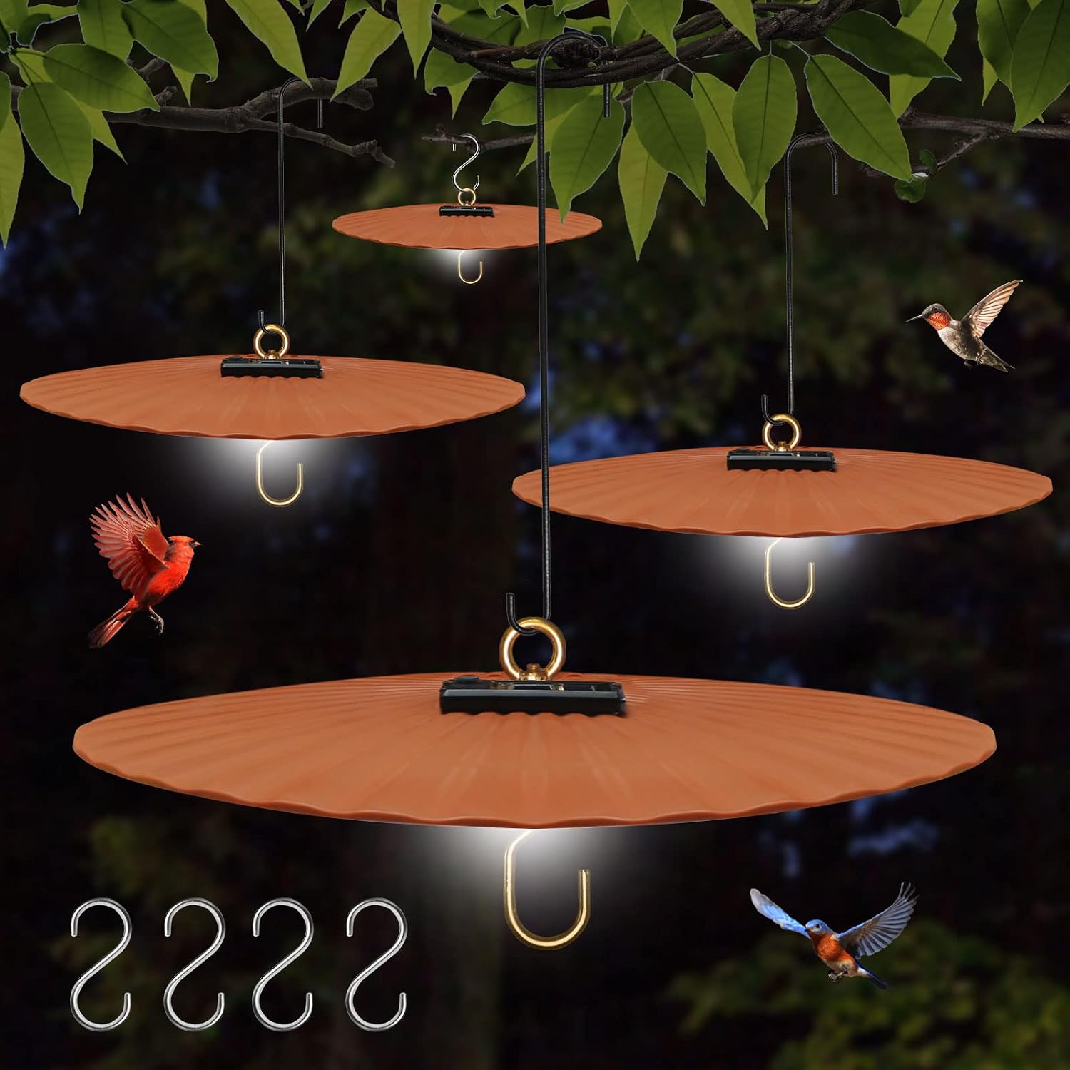 Amazon.com : SOUNDFAIR Solar Bird Feeder Baffle, Sturdy Attract Birds ...