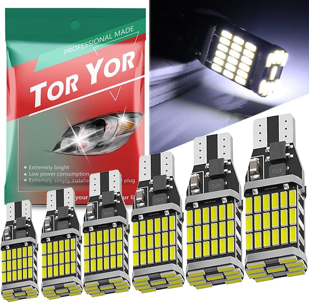Amazon.com: 921 LED Bulbs 912 Reverse Lights Pack of 6, 6000K Xenon ...