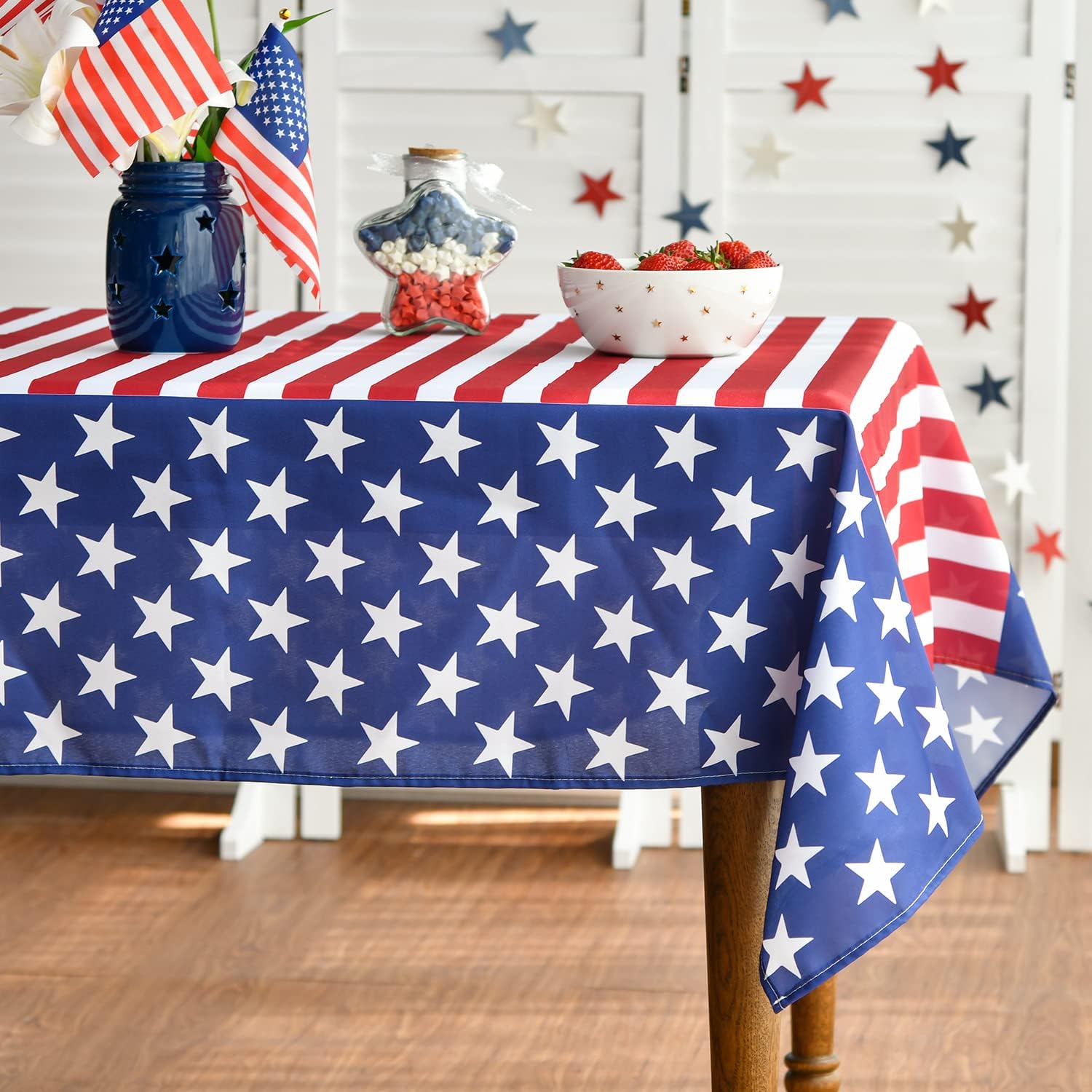 Amazon.com: Horaldaily 4th of July Tablecloth 60x120 Inch, Patriotic ...