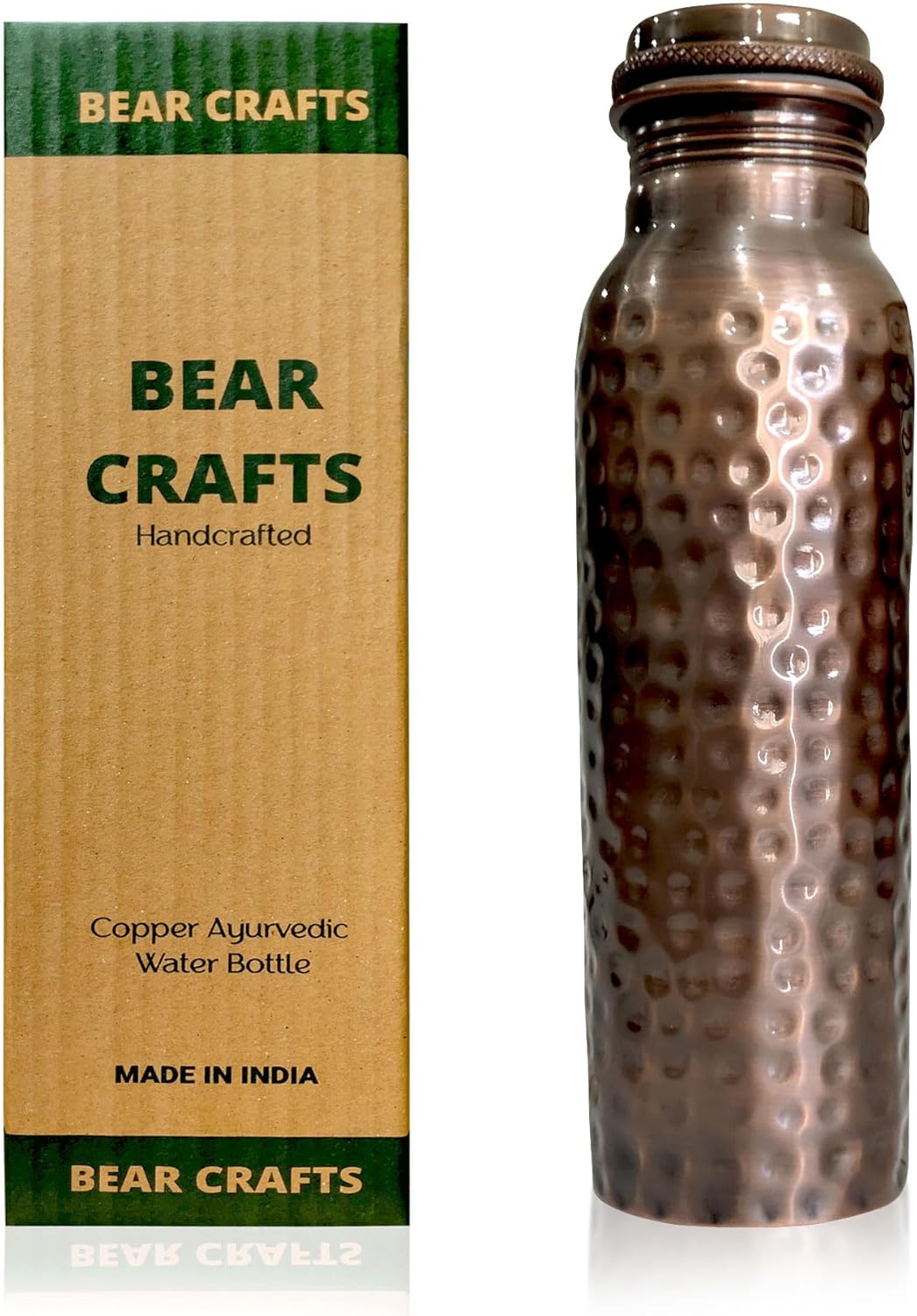 Amazon.com: BEAR CRAFTS Ayurvedic Drinking Copper Water Bottle : Sports ...
