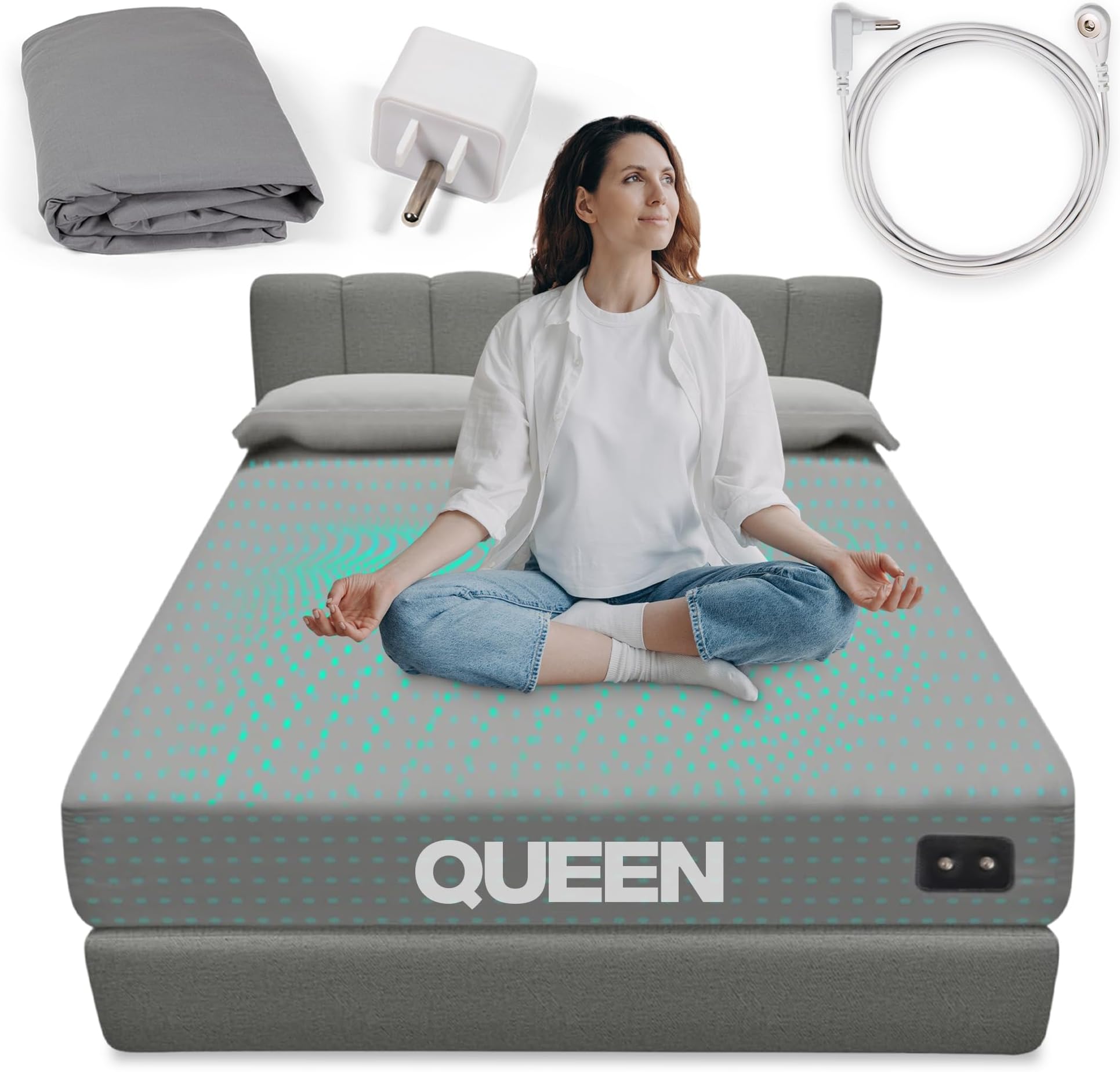 Amazon.com: Earthbound Grounding Sheets Queen Size - 95% Organic Cotton ...