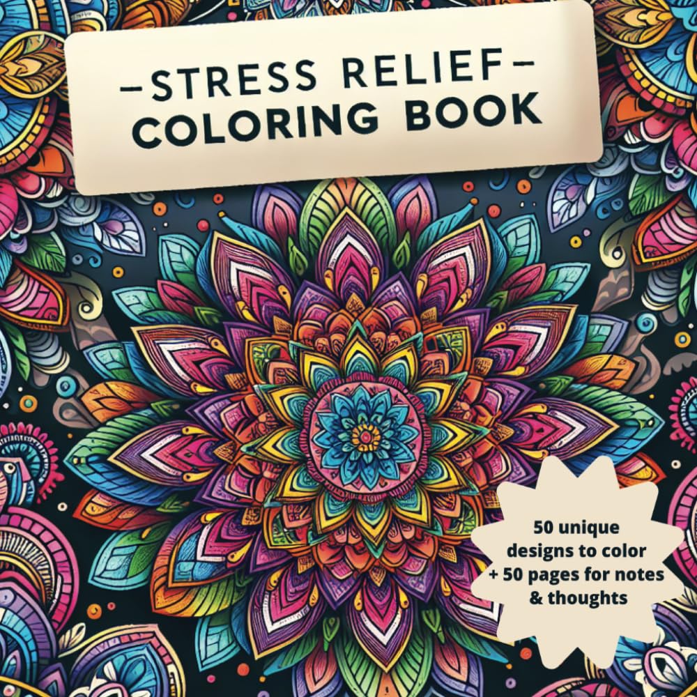 Amazon.com: Stress Relief: Adult Coloring Book for relaxation - 50 ...