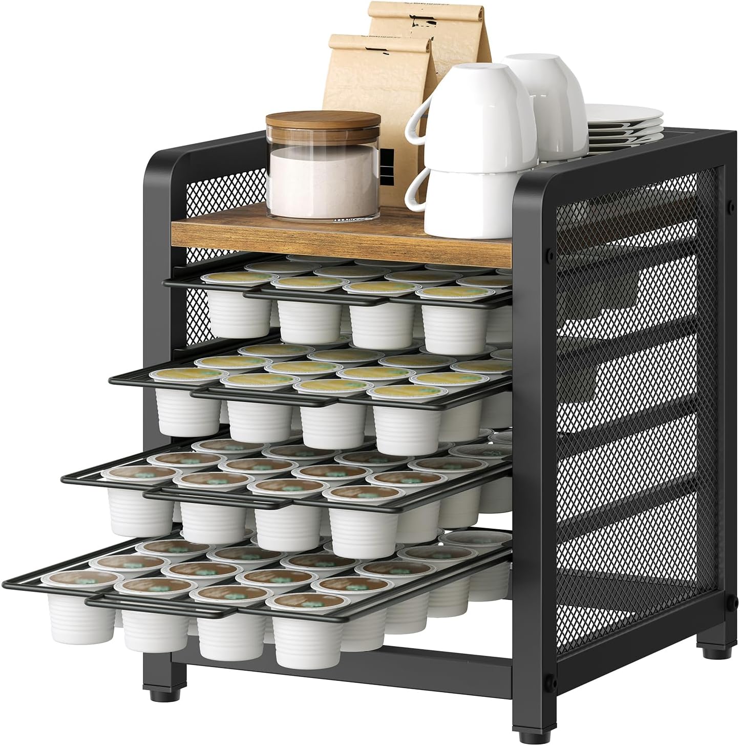 Amazon.com: YATINEY Coffee Pod Drawer Holder, 4 Tier Organizer for K ...