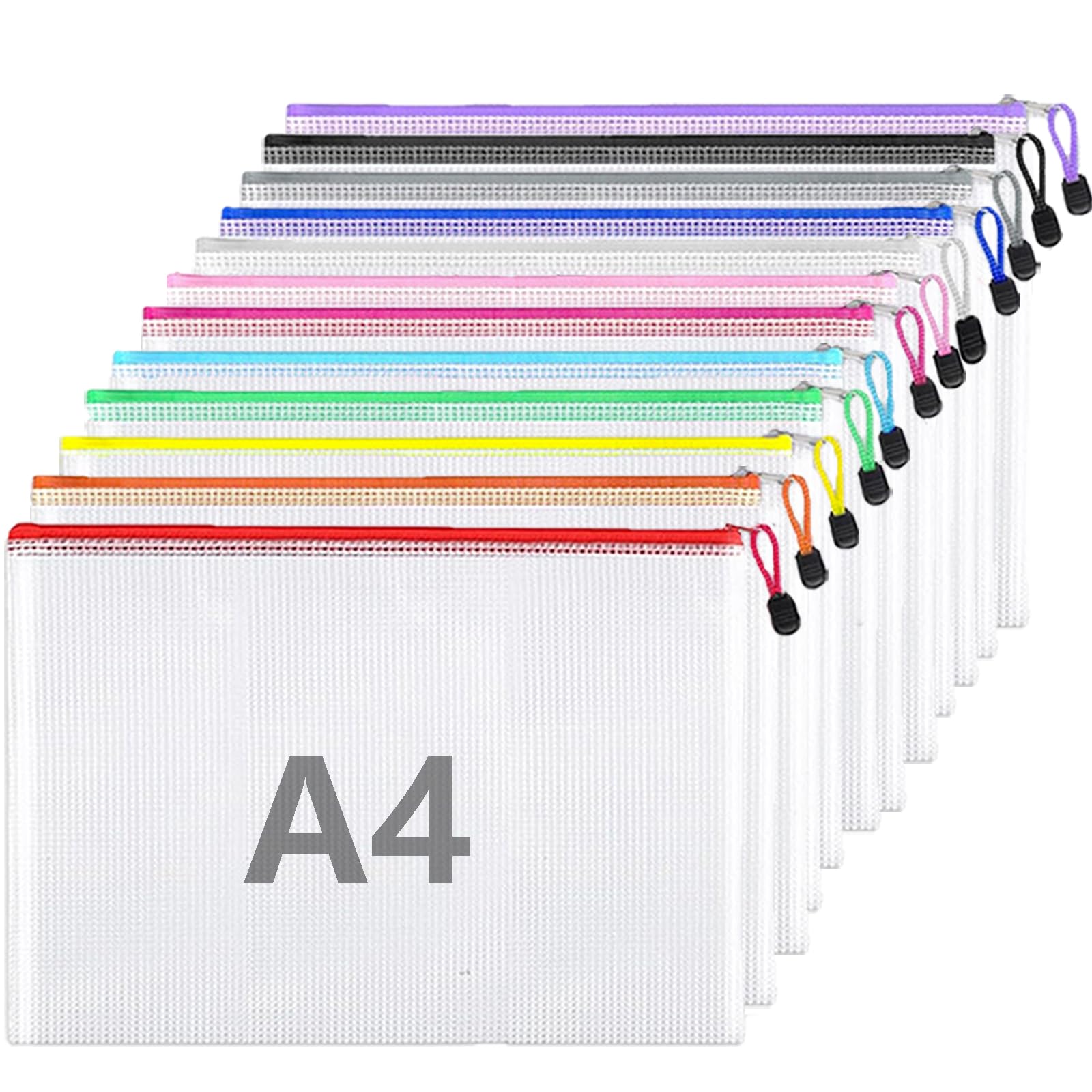 Plastic Wallets - 12 Pcs Zip Lock Bags Plastic Folders Document Wallets ...
