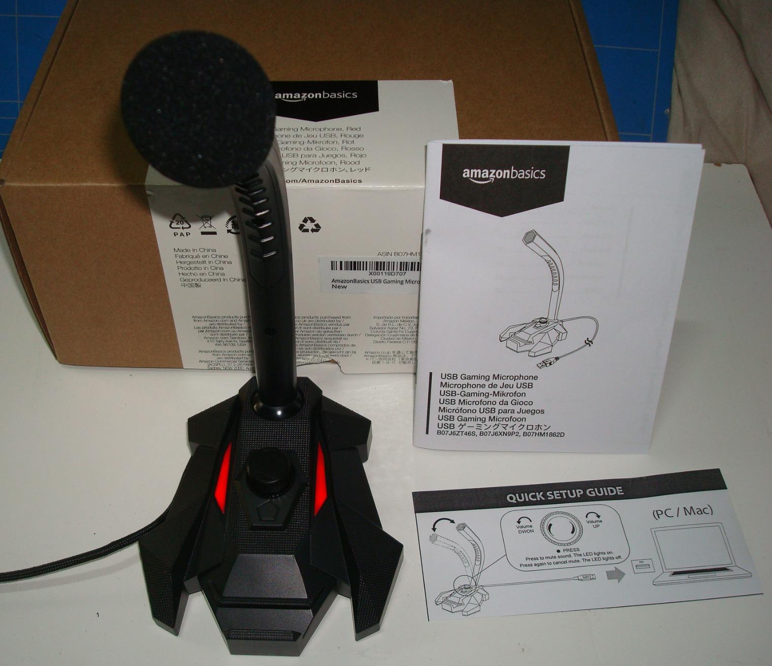 Amazon Basics USB Gaming Microphone, Red: Amazon.co.uk: Computers ...