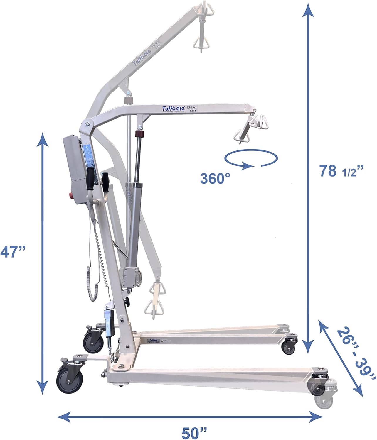 Buy Tuffcare Full Electric Patient Lift - Rhino Lift with Power Base ...
