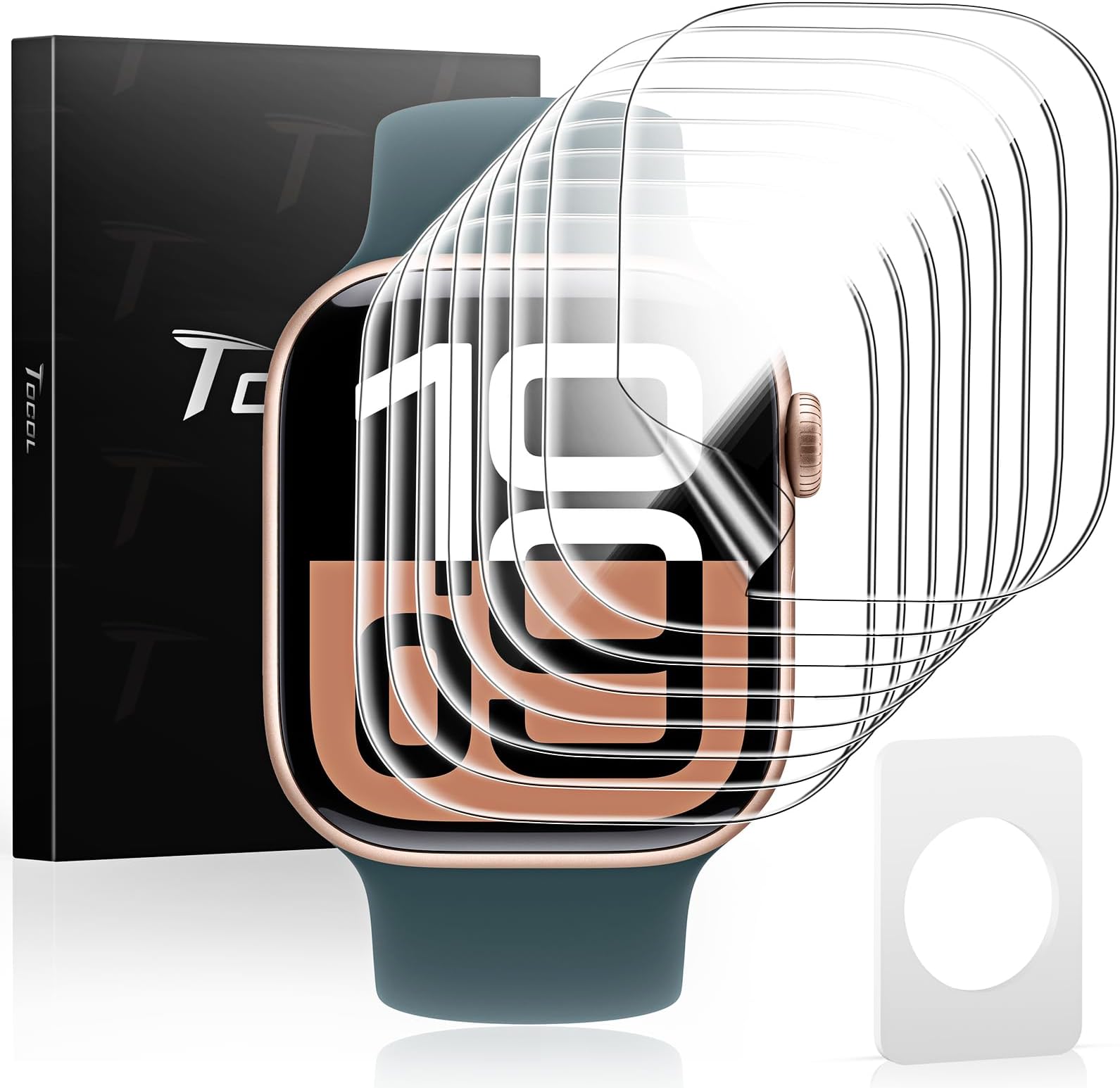 Amazon.com: UniqueMe 8 Pack for Apple Watch Series 10 Screen Protector ...