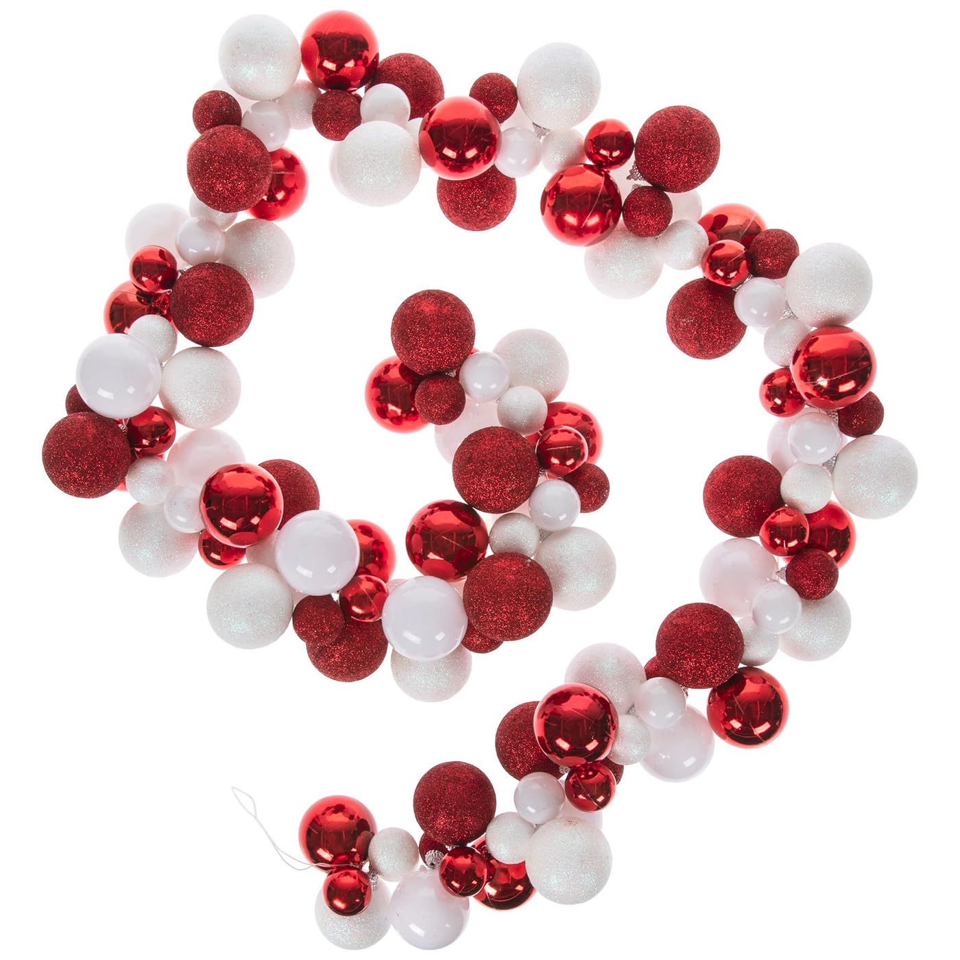 Amazon.com: Hobby Lobby Red & White Ball Ornament Cluster Garland, 4 in ...