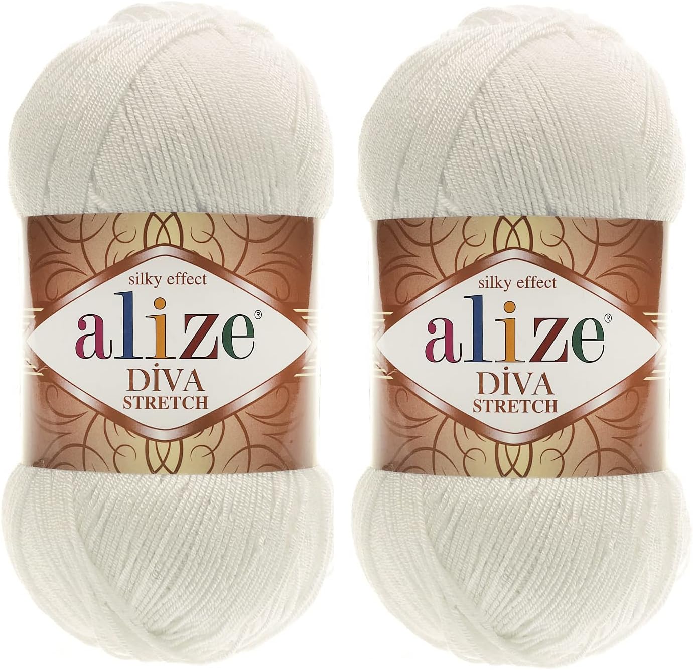 Amazon.com: Alize Diva Stretch Yarn Hand Knitting Lot of 2 Skeins 200gr ...
