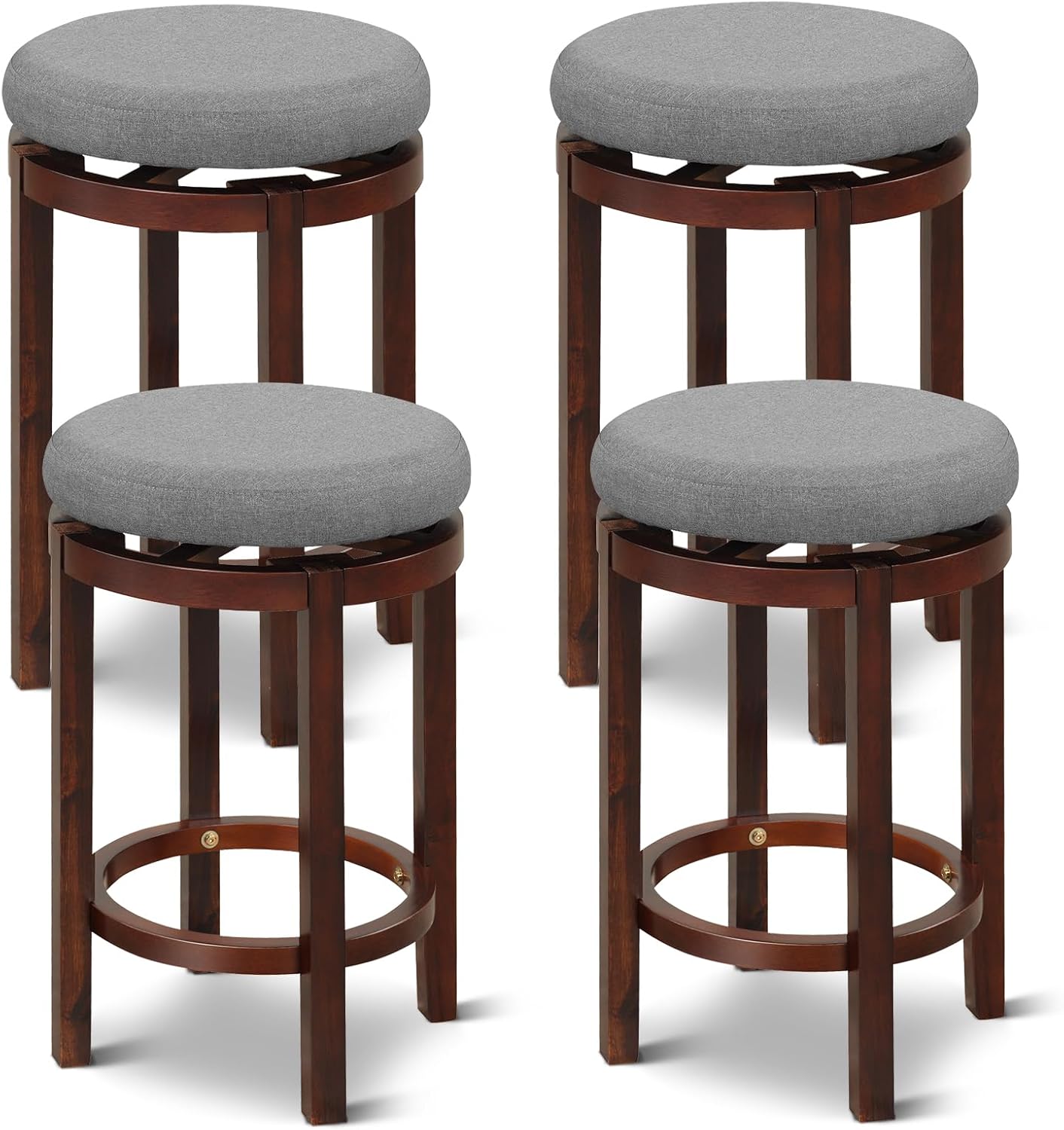 Amazon.com: COSTWAY Swivel Counter Height Stools Set of 4, Max Load 400 ...