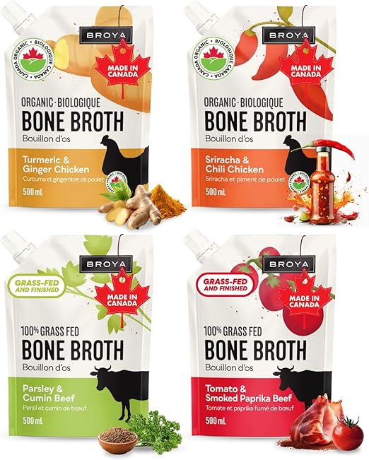 Broya Organic Bone Broth Variety Pack - Four Gourmet Flavors