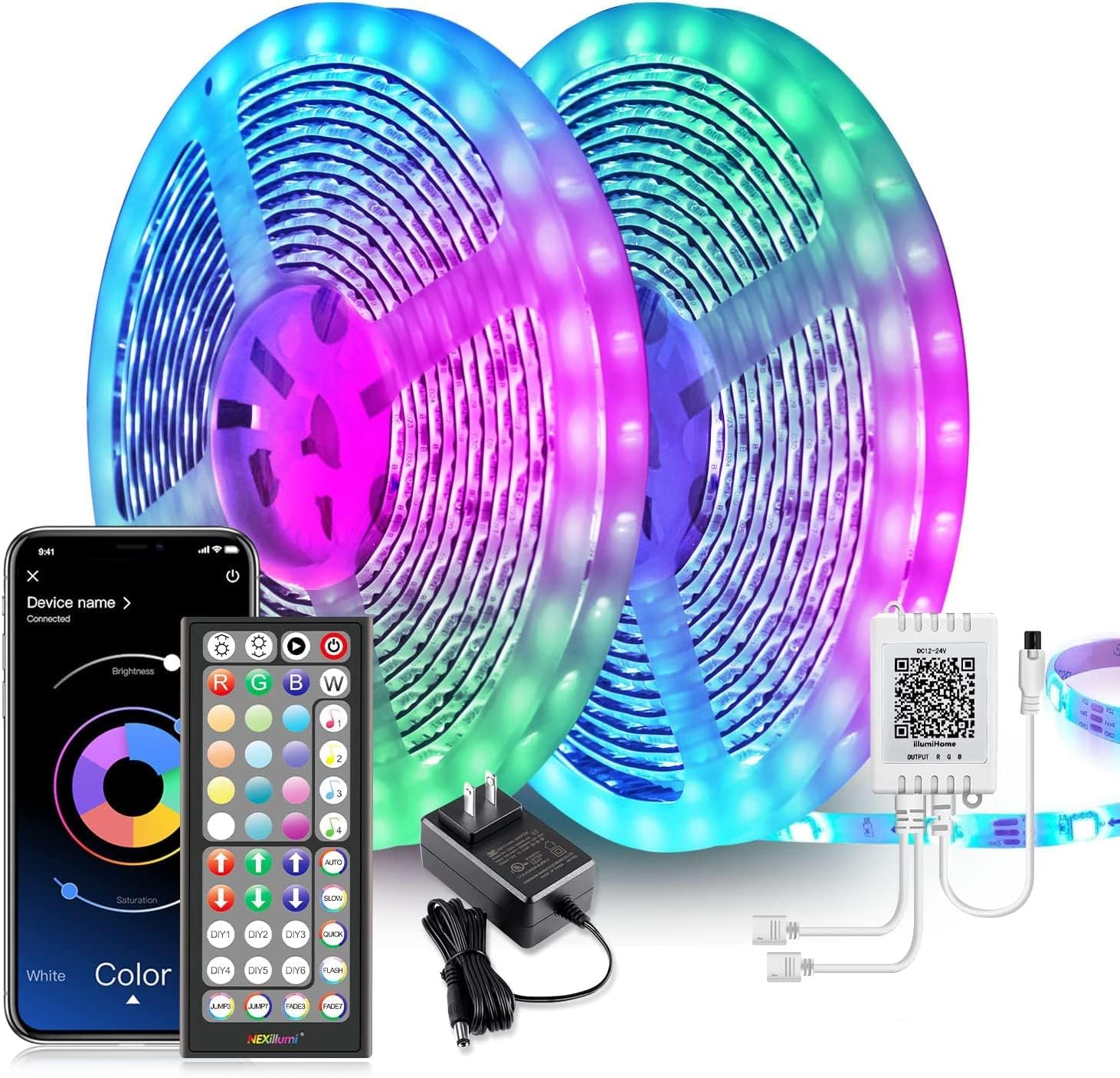 Mexllex Led Strip 30m,Music Sync Farbwechsel Led Kette Band mit ...