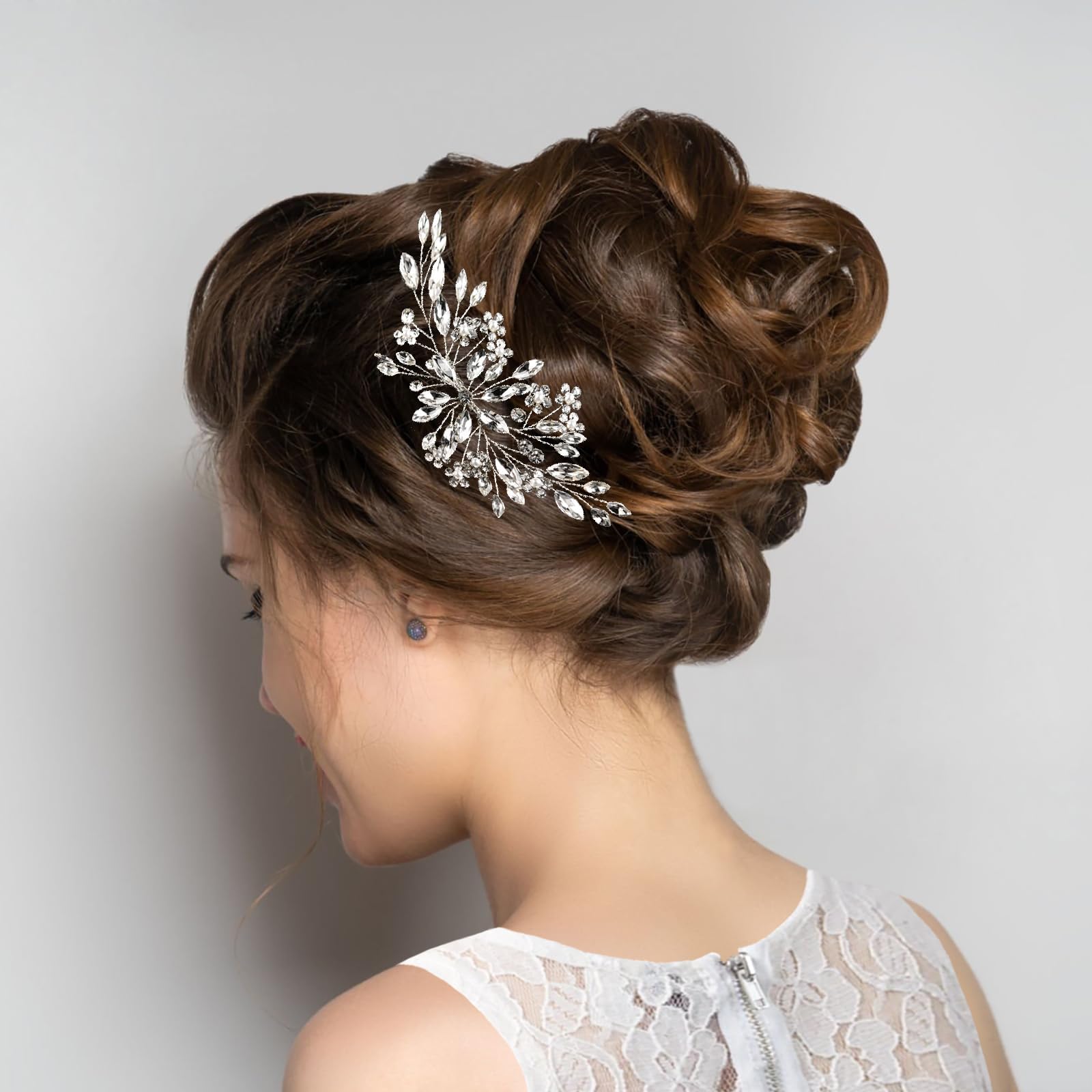 Amazon.com : MDYHPN Rhinestone Bride Hair Comb Handmade Wedding Hair ...