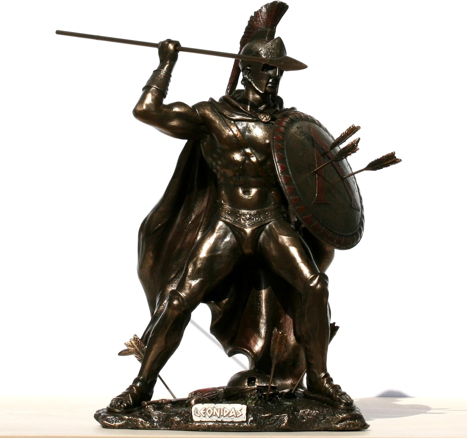 Greek Spartan King Leonidas Statue Sculpture Figure Bronze Finish 9.84 ...