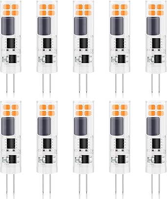 DiCUNO G4 Dimmable LED Bulb, 120V, 2700K Warm White, 1.5W (15W Equivalent), 160lm, Bi-Pin Base ...