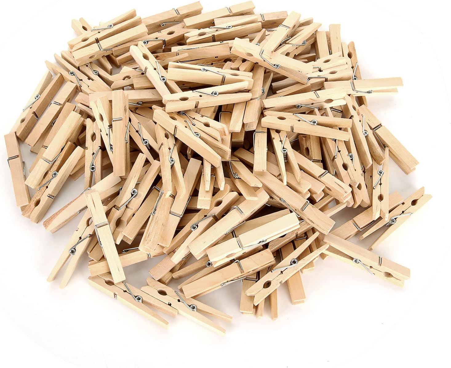 MIVIDE 200pcs Wooden Pegs, Wooden Clothes Pegs, 7.2cm Wooden Laundry ...