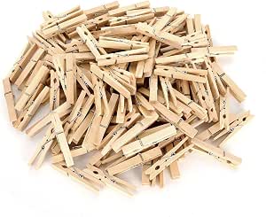 MIVIDE 200pcs Wooden Pegs, Wooden Clothes Pegs, 7.2cm Wooden Laundry ...