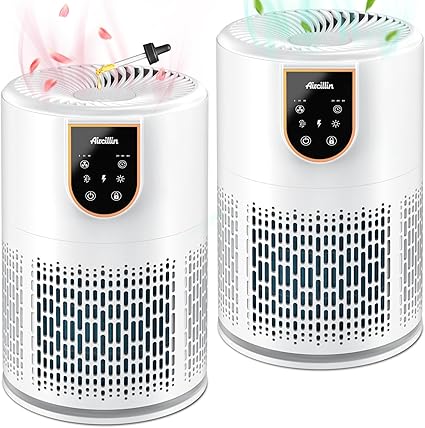 2 Pack Air Purifiers for Home Bedroom,Aircillin H13 True HEPA Filter ...