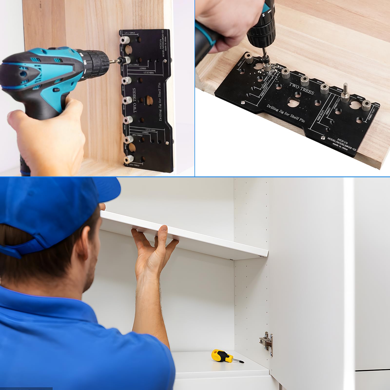 Snapklik.com : Twotrees Shelf Pin Jig, 5 Mm Cabinet Adjustable Shelf ...