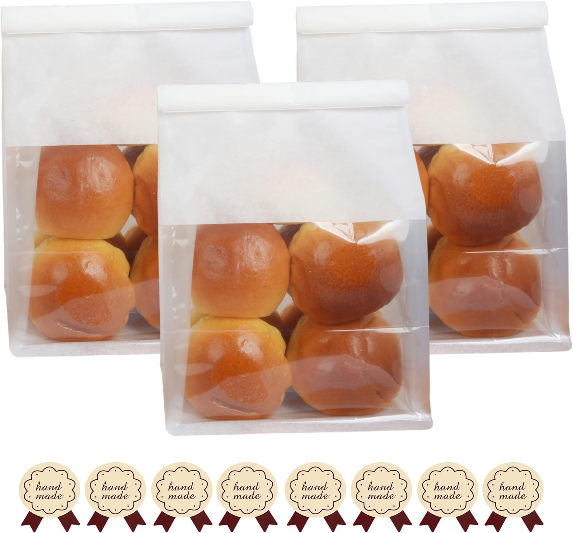 Amazon.com: Pack of 50 Paper Bread Loaf Bag Kraft Food Packaging ...