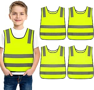 Firtink 4 Pieces Hi Vis Vests for Kids,High Vis Vests Reflective High ...