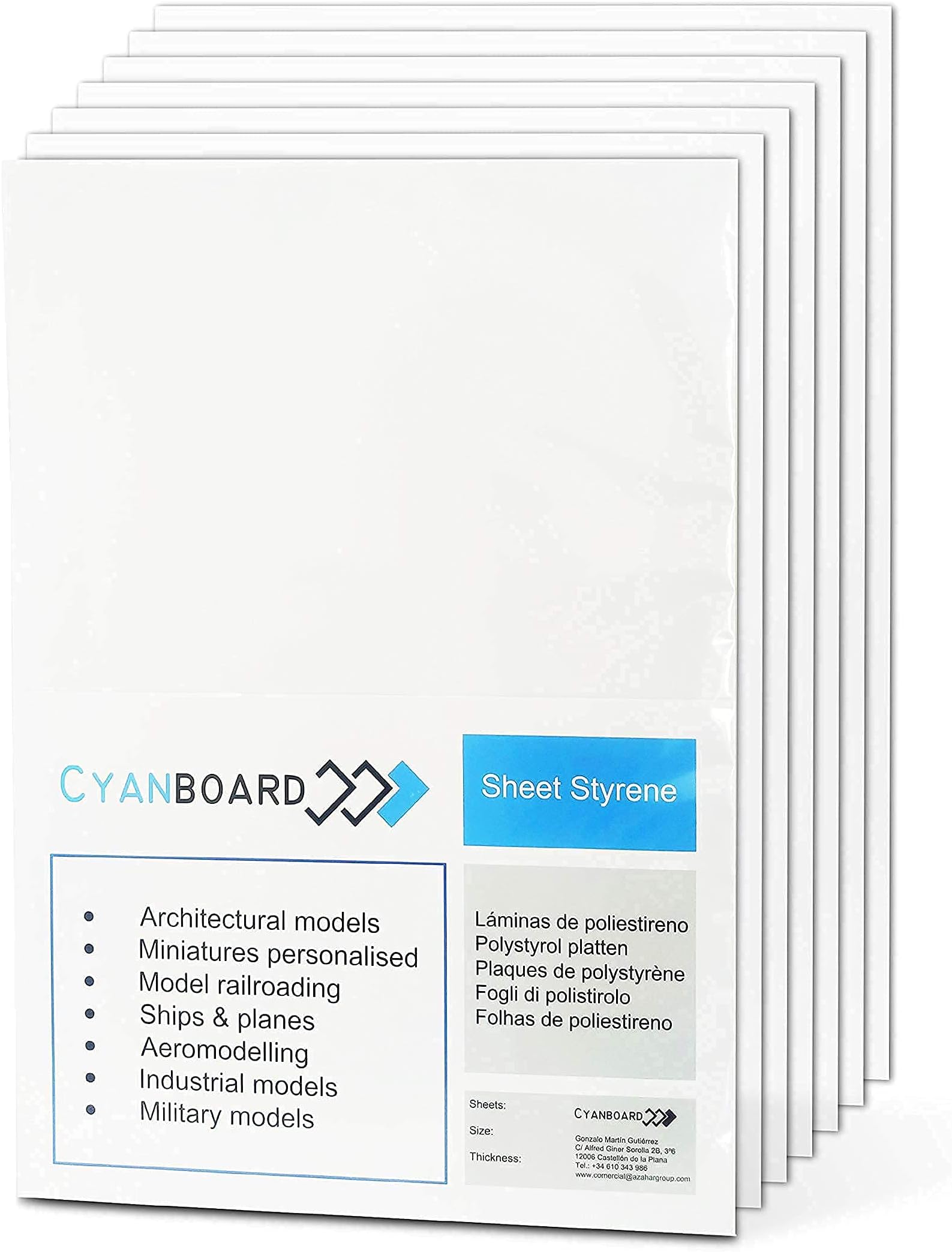 evergreen 9006 Durchsichtige Polystyrolplatte, 150x300x0,25 mm, 2 Stück ...