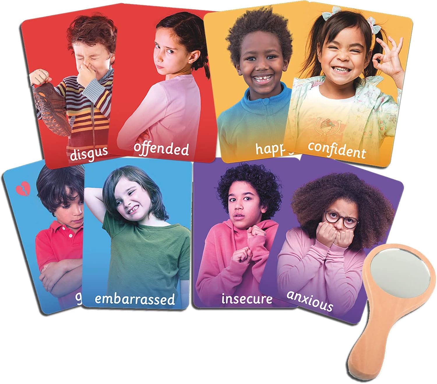 Amazon.com: MEROCO Feelings Emotions Cards for Kids Therapy, Realistic ...