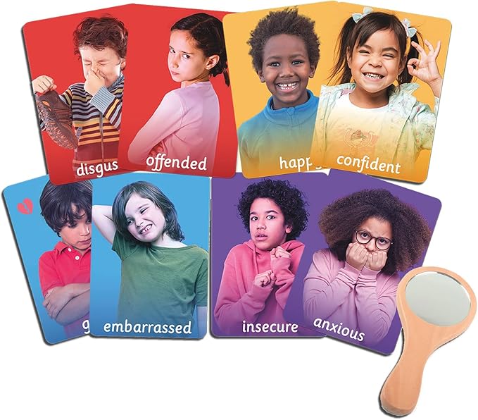 Amazon.com: MEROCO Feelings Emotions Cards for Kids Therapy, Realistic ...